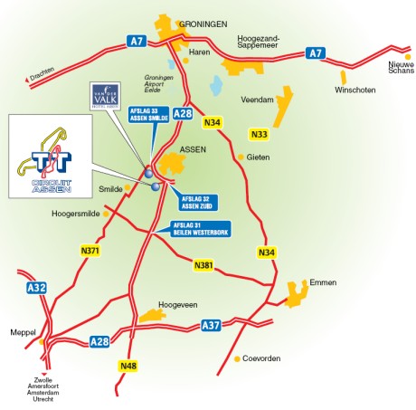 How can I reach the TT Circuit in Assen